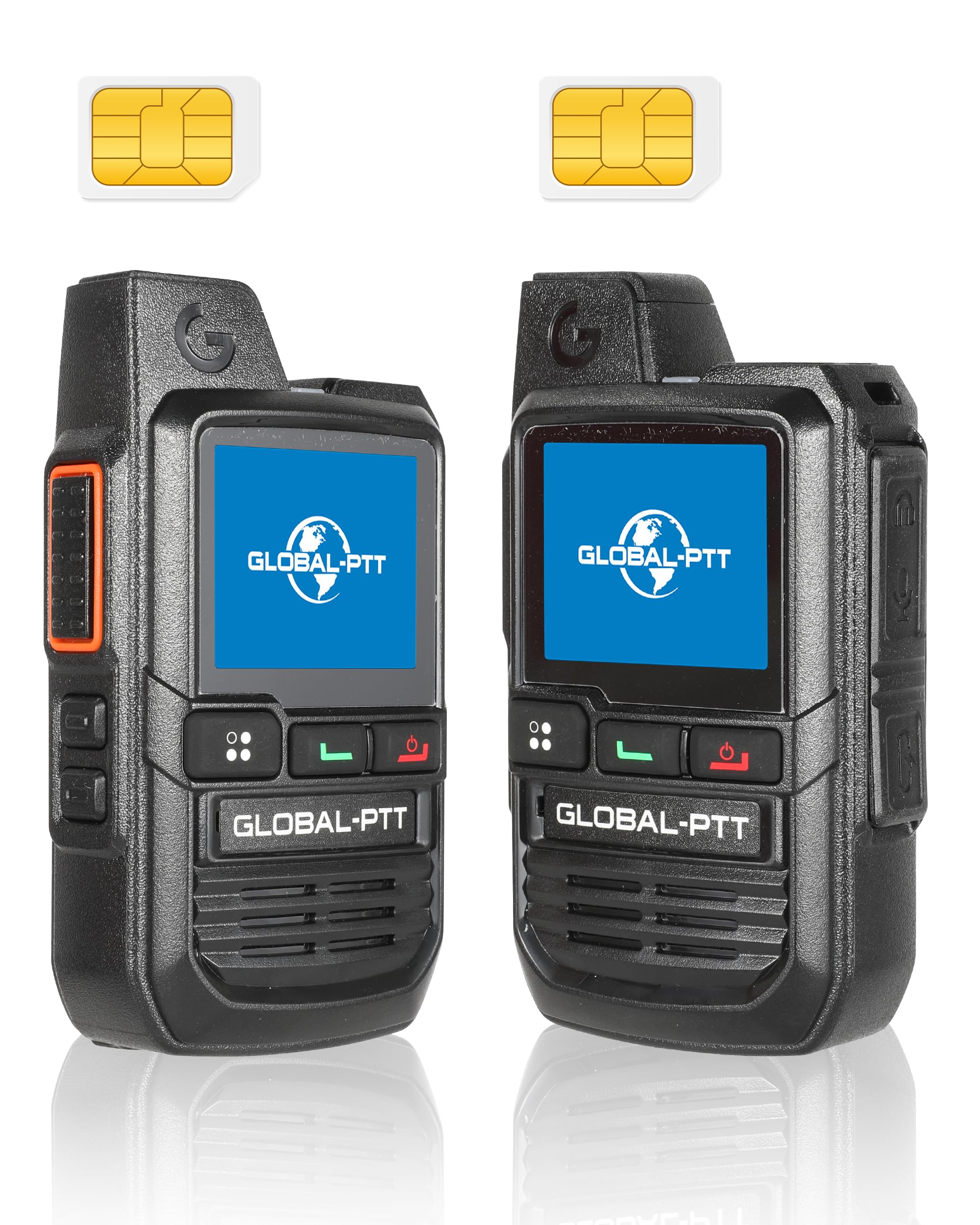 globalptt 2-Pack Global Walkie Talkies with Sim Cards - Handheld PoC ...
