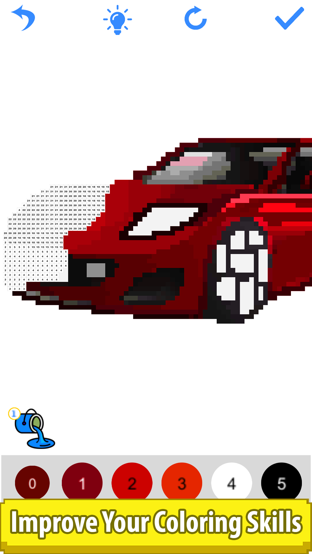Racing Cars Pixel Art - Paint by Number, Sandbox Coloring Pages ...