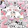 Amazon.com: Roetyce Moo Moo I'm Two Decorations - Girl Boy Cow 2nd ...