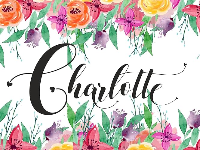Amazon.com: Charlotte Name Sign Script Wall Decor Gold Monogram Initial ...