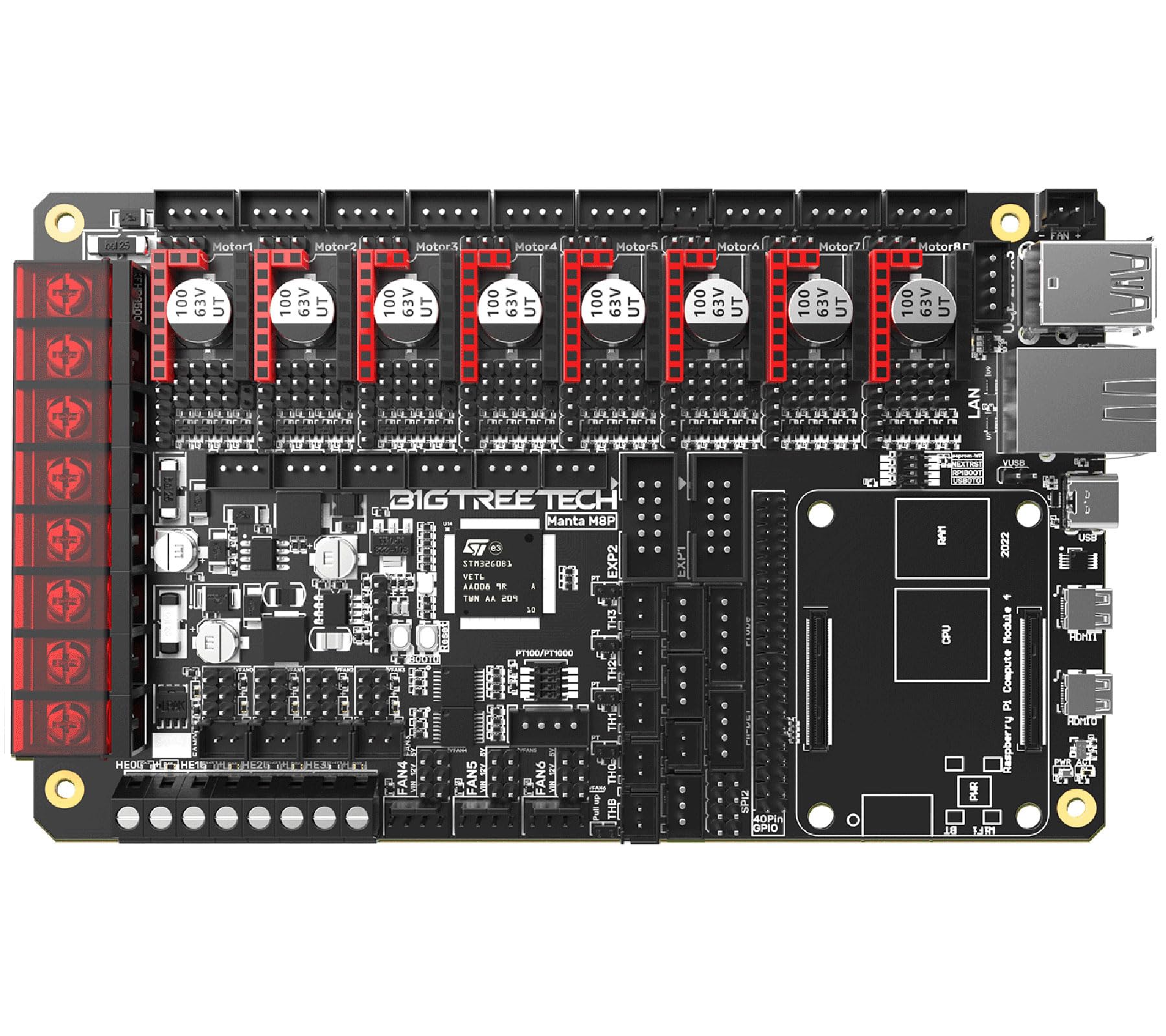 BIGTREETECH Manta M8P V1.1 Control Board 32Bit, Integrated Motherboard ...