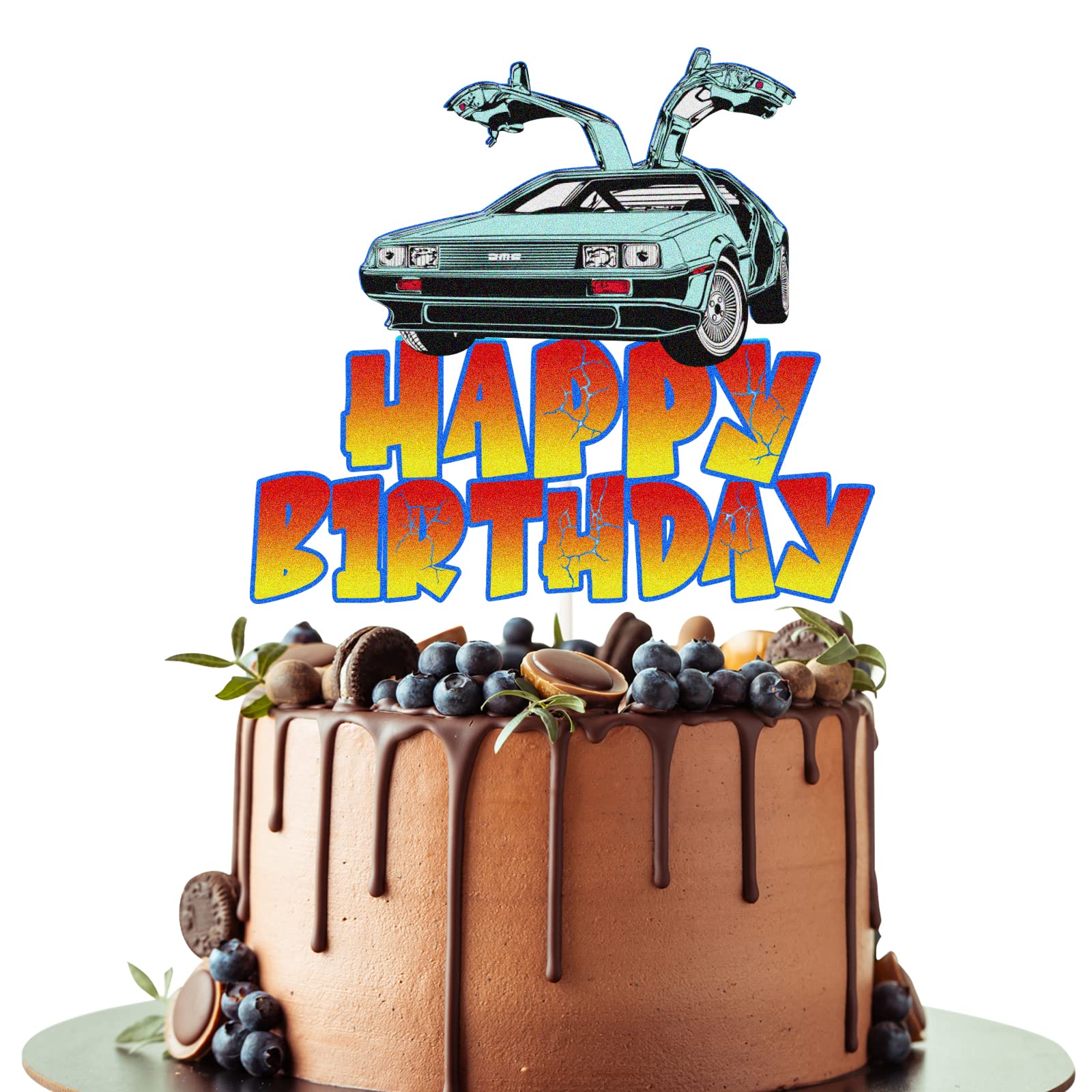 Back to 1985 Happy Birthday Cake Topper, Happy 37th Cake Decor -Future ...
