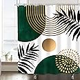 Amazon.com: Imirell Green Gold Abstract Shower Curtain 60Wx72H Inches Boho Mid Century Sun Arch ...