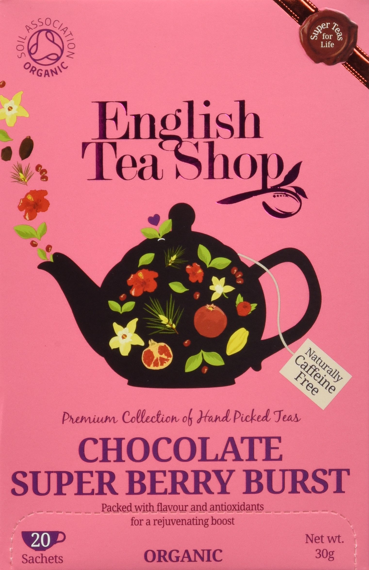 Amazon.com : English Tea Shop Organic Caffeine Free Happy Me, 20 Sachet ...