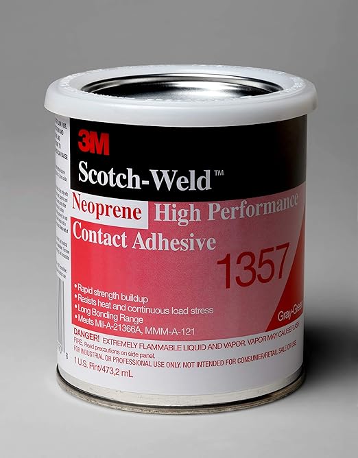 3M Neoprene High Performance Contact Adhesive 1357, Gray-Green, 1 Pint ...