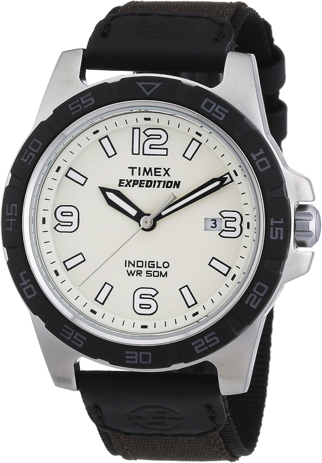 Timex Expedition Rugged Metal Analog, Full Size, Cream Dial, Brown ...