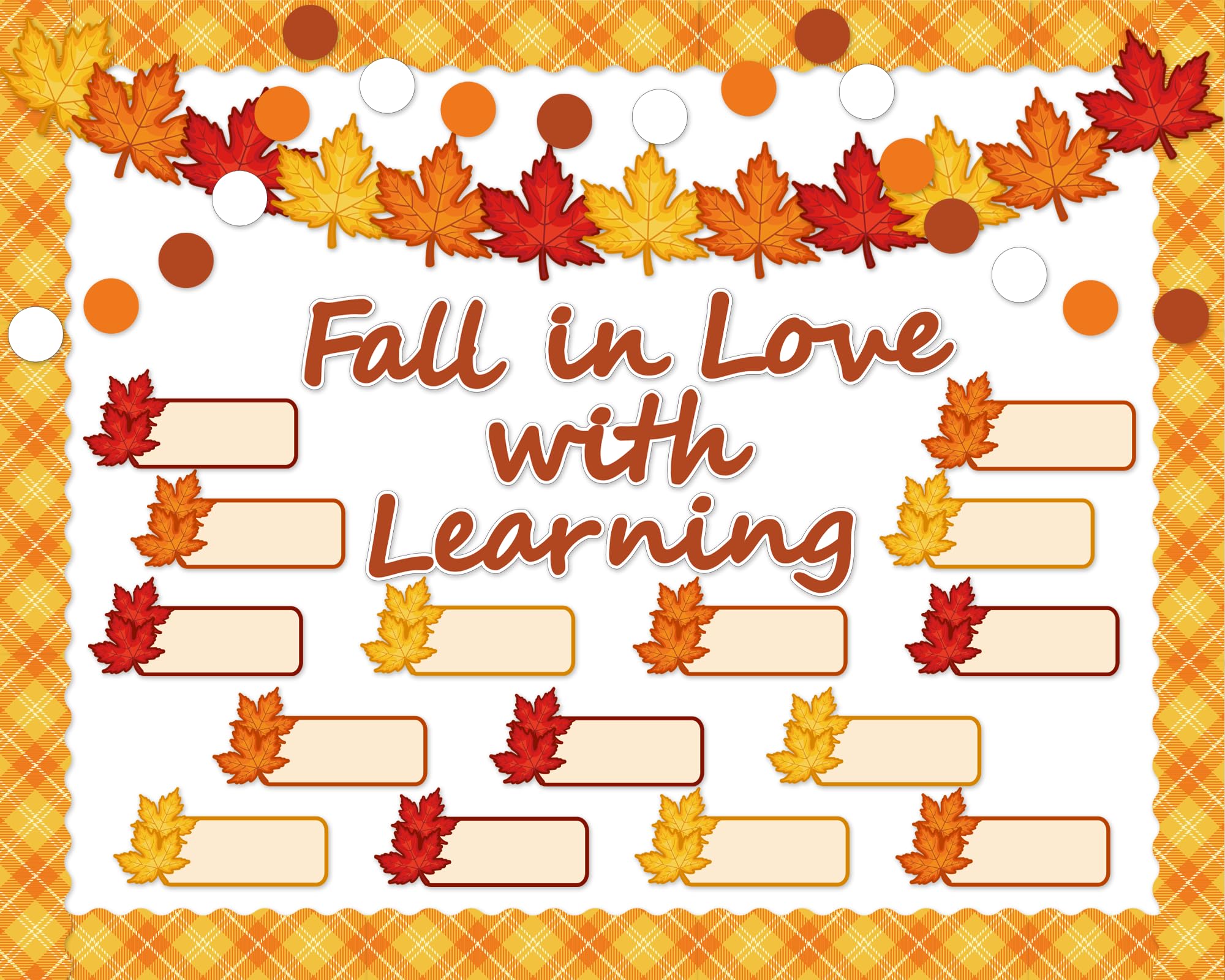 4FT DIY Fall Maple Leaves Bulletin Board Decorations Fall in Love with ...