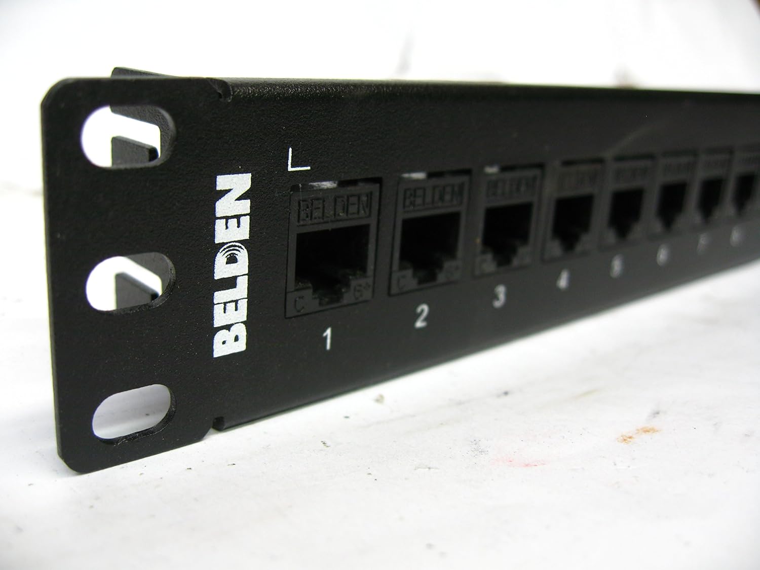 Belden AX103253 1U Patch Panel - Patch Panel (RJ-45, Black, Steel, 1U ...