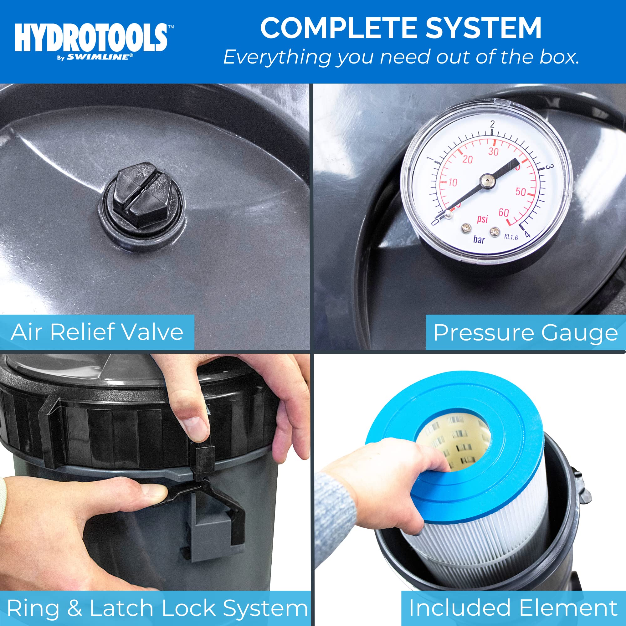 Mua Swimline HYDROTOOLS Sure-Flo Cartridge Pool Filter Tank & Element ...