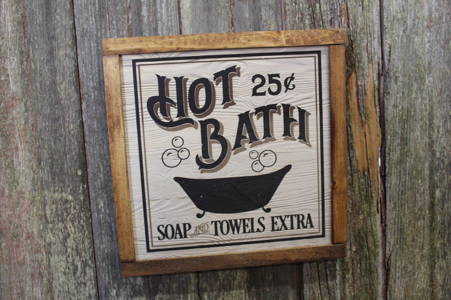 Amazon Hot Bath Bathroom Wood Sign Bathtub 25 Cents Soap And Amazon Hot Bath Bathroom Wood Sign Bathtub 25 Cents Soap And