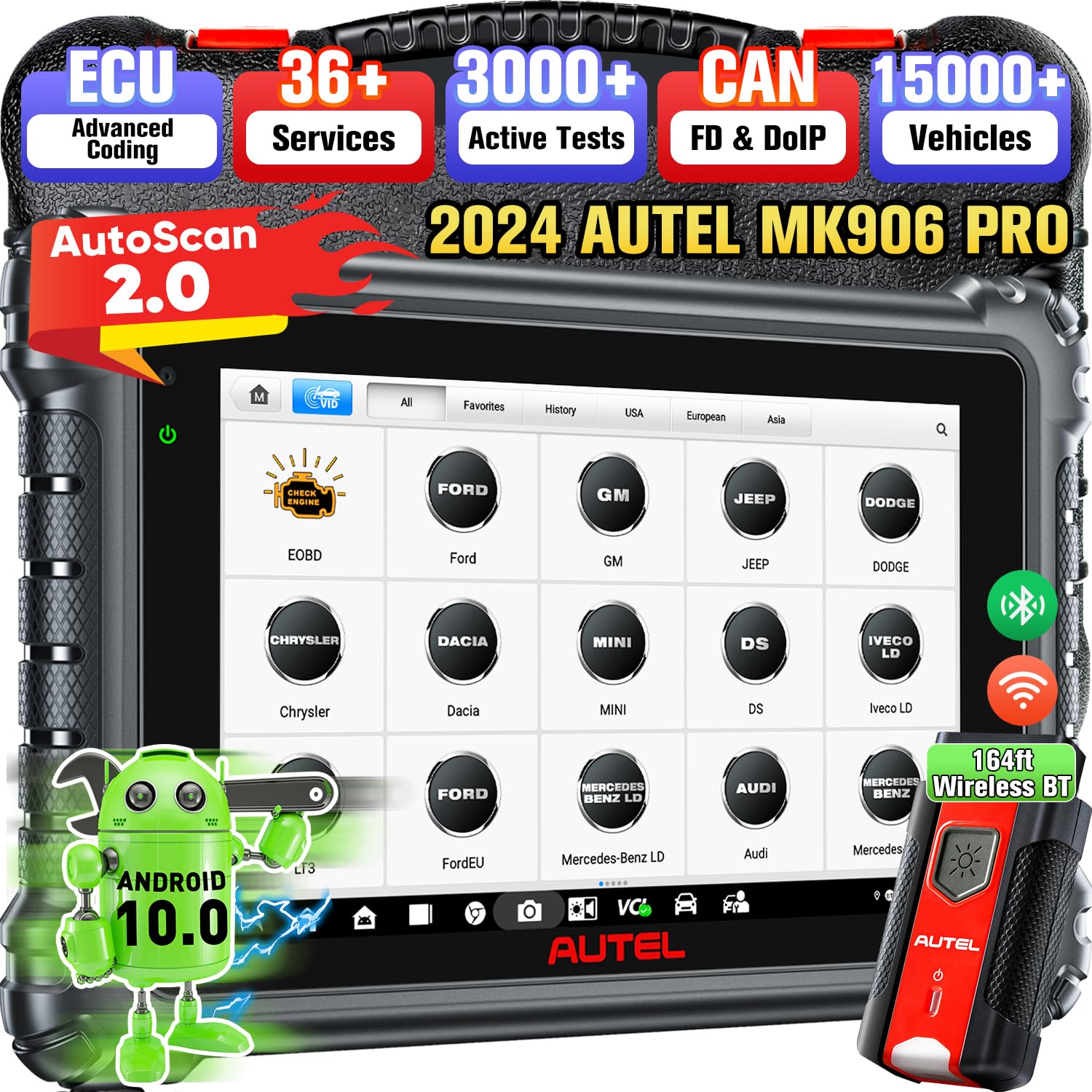 Mua MaxiCOM MK906 PRO Scanner, 2024 OS 10 MK906Pro Up of MaxiSys MS906 ...