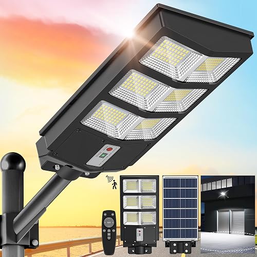 Sunwish Solar Street Lights Outdoor 6500K Parking Lot Lights Commercial ...