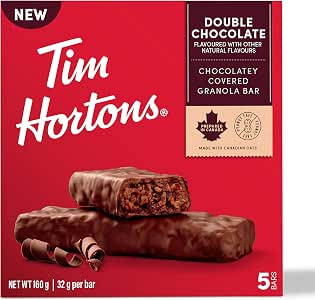 Tim Hortons Double Chocolate Granola Bars, Peanut Free, 5 Count: Amazon ...