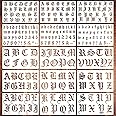 Amazon.com : 15 Pieces Old English Stencils 1 and 2 Inch Gothic Letter ...