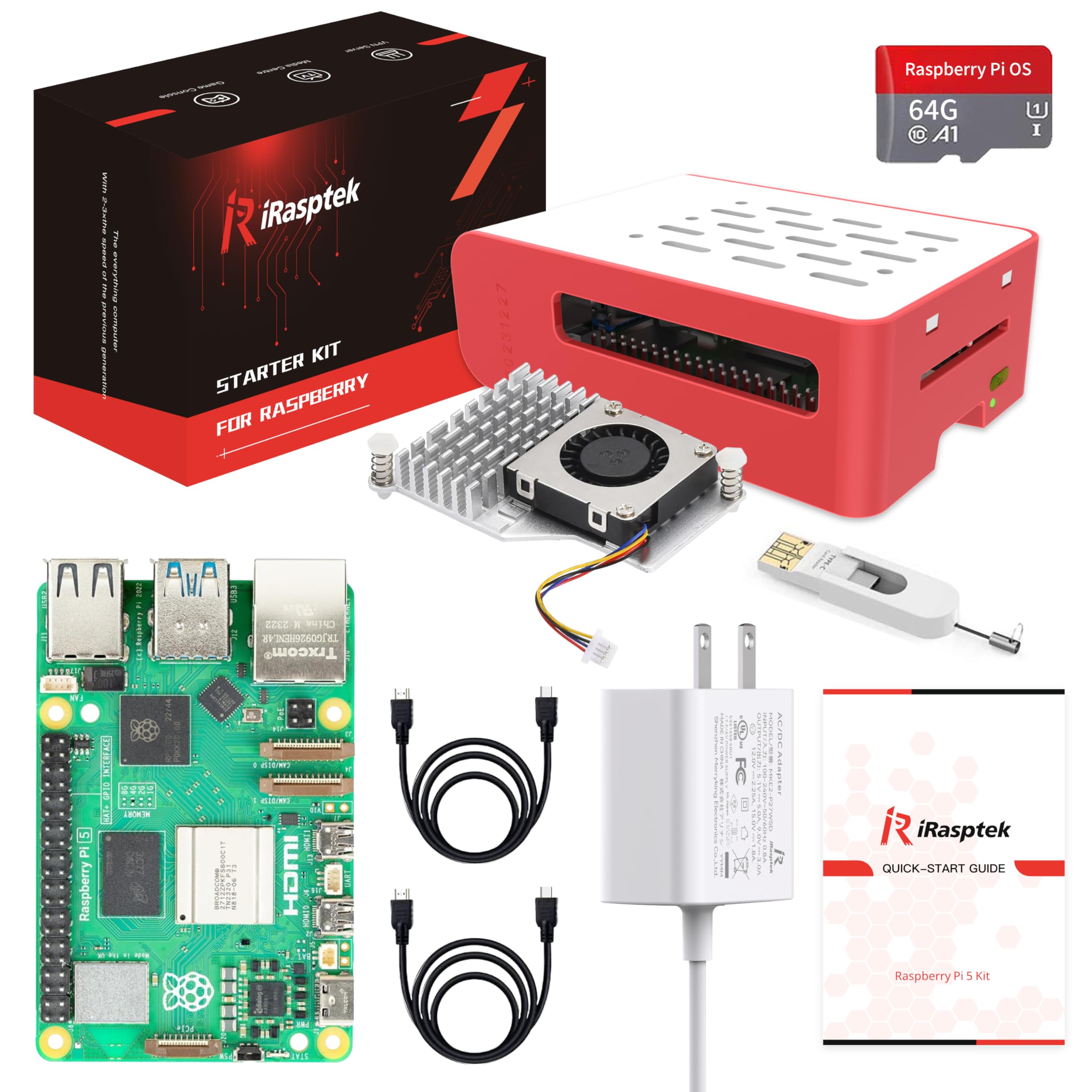 Mua Starter Kit for Raspberry Pi 5 RAM 4GB- Pre-Loaded with 64GB ...