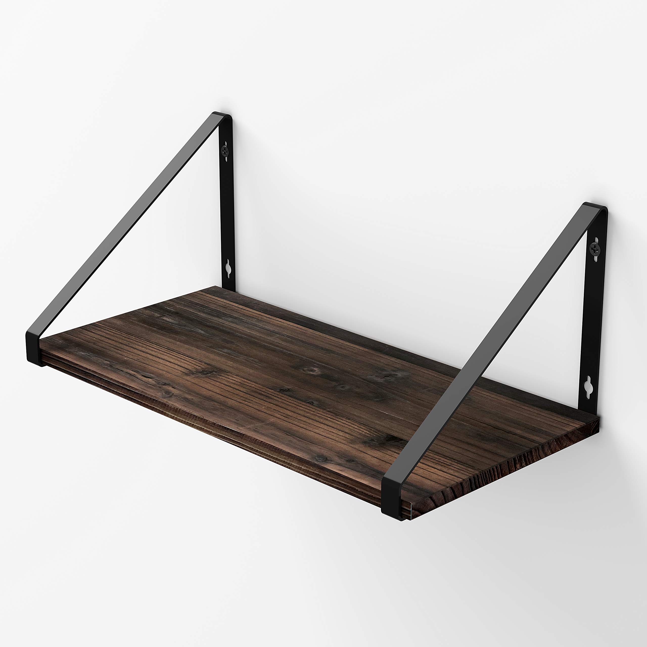 BAMEOS Floating Shelves Rustic Wood Wall Shelf Wall Mounted Shelves for Living Room, Office, and ...