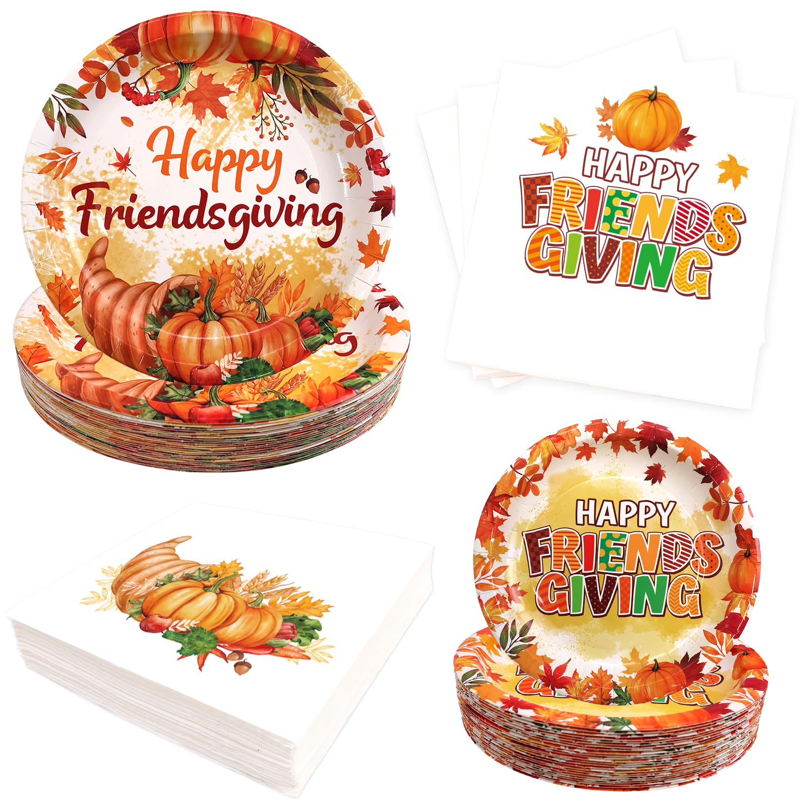 ceiba tree Thanksgiving Plates and Napkins Sets Disposable Happy ...