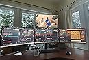 Amazon.com: EZM Deluxe Pyramid Quad Monitor Mount Stand Free Standing ...