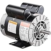 Air Compressor Electric Motor, 1 HP 3450 RPM, 115/230V Single Phase, 56 Frame 5/8 Keyed Shaft 60 ...