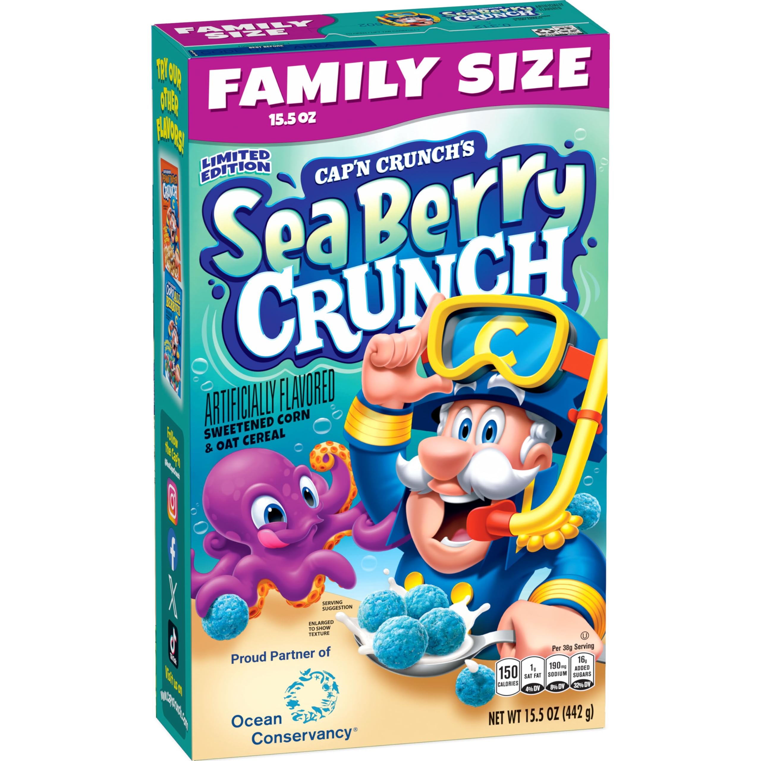 EX- 1/27/2025 Cap'n Crunch Breakfast Cereal, Limited Edition Sea Berry ...