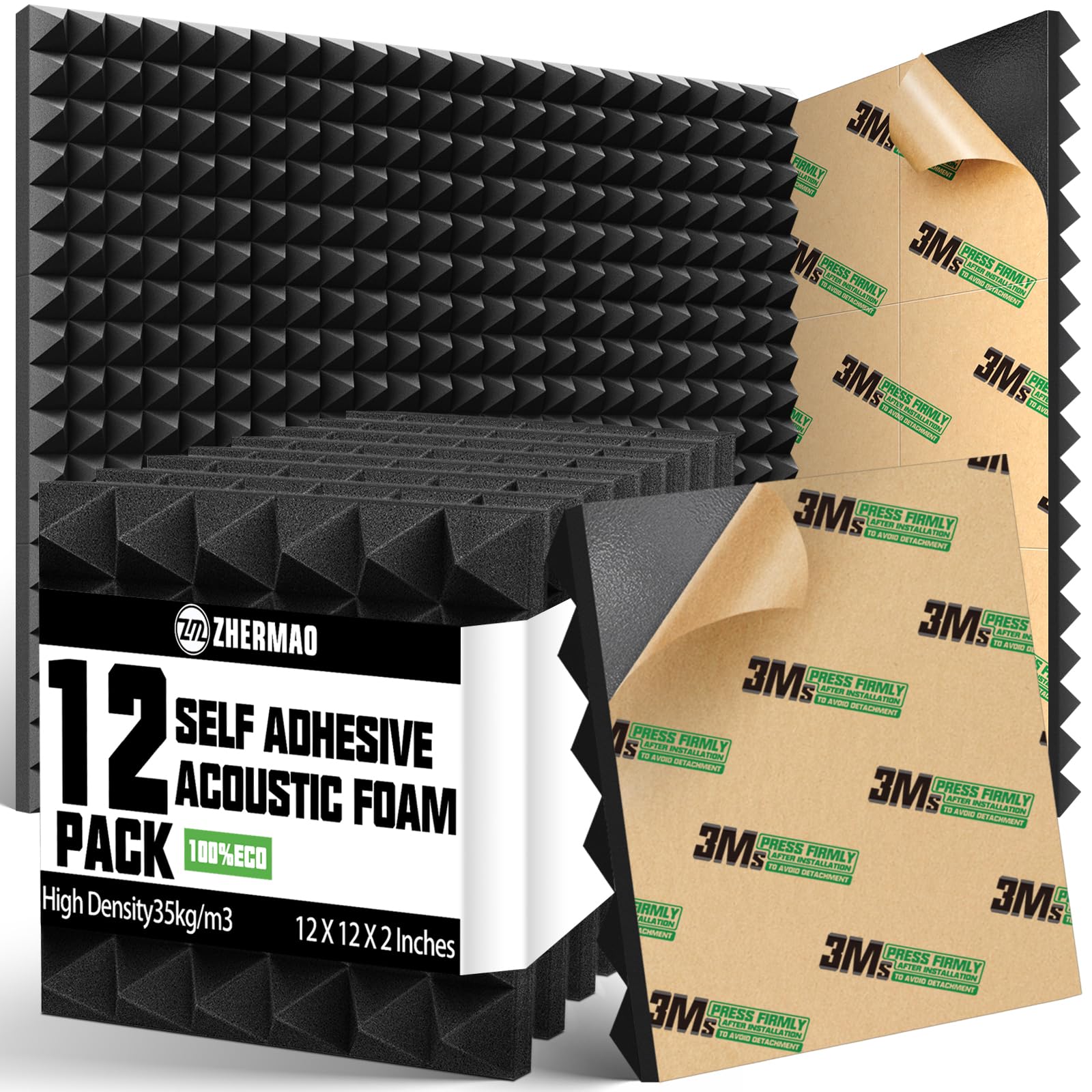 Mua 12 Pack Self-adhesive Sound Proof Foam Panels, Fast Expand, 2" X 12 ...