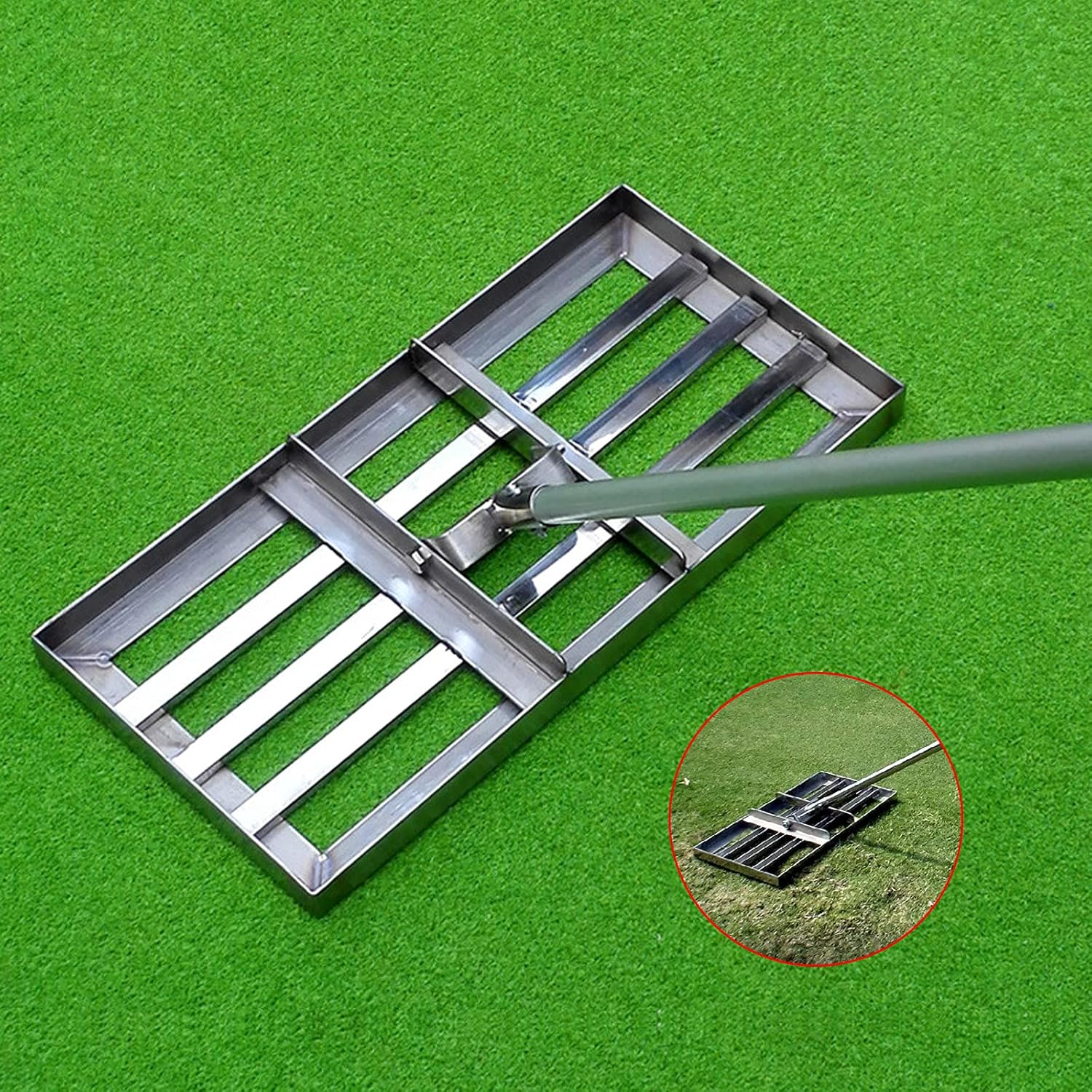Golf Lawn Leveling Rake,Stainless Steel Lawn Level Tool,With Handle ...