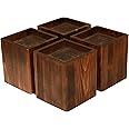 Amazon.com: Almanor Goods Bed Risers Furniture Lifters Wood (Set of 4 ...
