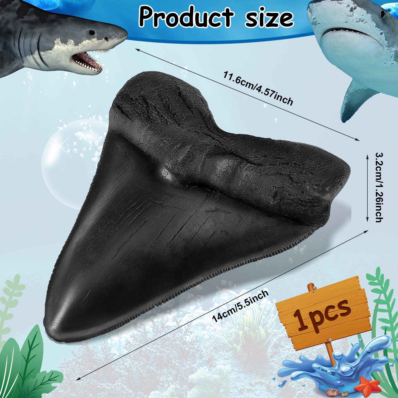 Mua 5.5 Inch Shark Tooth Toys Megalodon Tooth Fake Shark Teeth Fossils ...