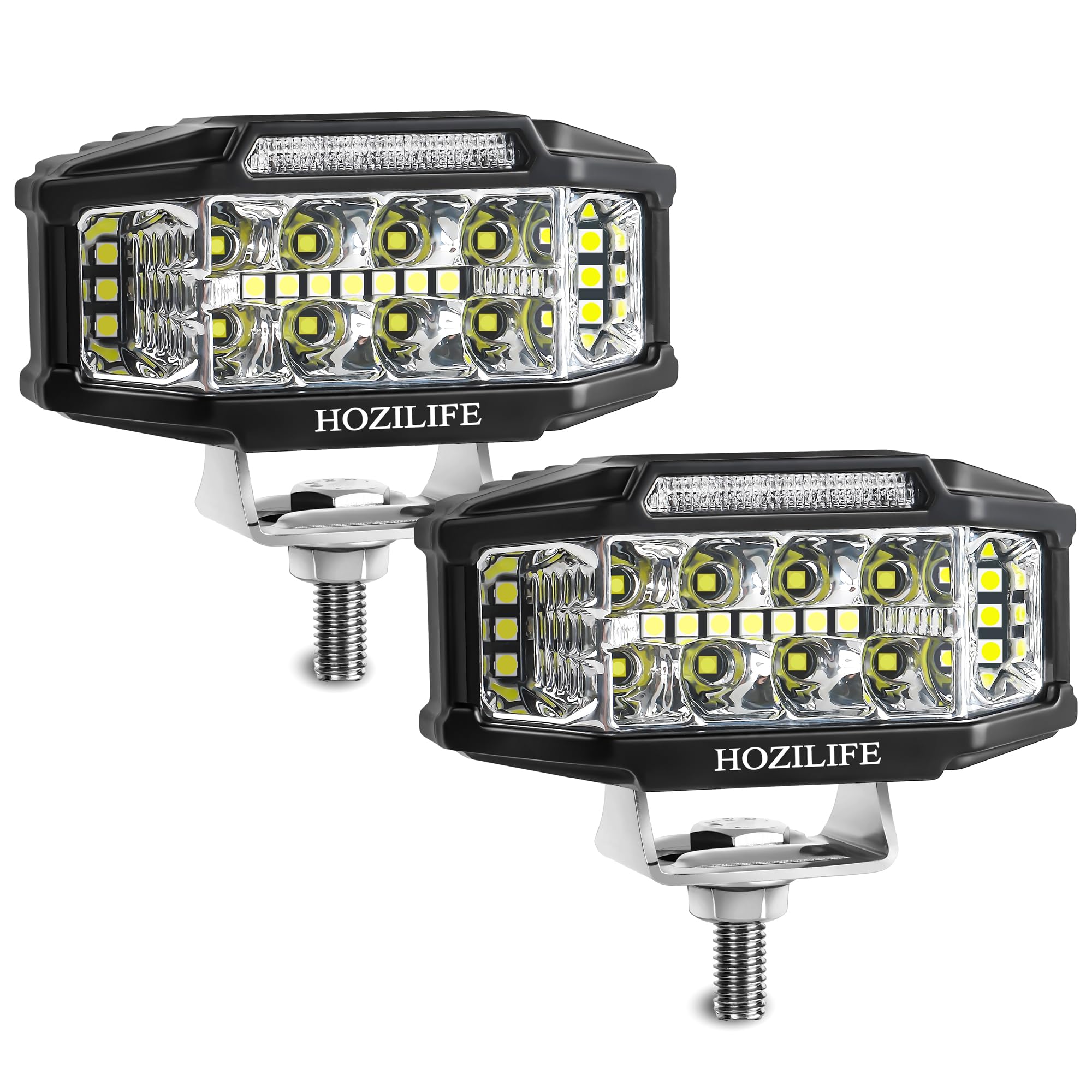 HOZILIFE 3 Inch LED Pods, 2PCS 40W 12V Flood Spot Ditch Lights Offroad ...