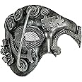Amazon.com: Pewter Painted Metallic Steampunk Robot Phantom Half Face ...