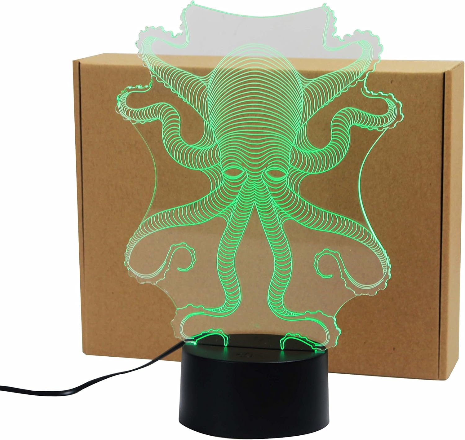 Octopus Marine Animals 3D Acrylic Visual Touch Table Lamp Enlightenment ...