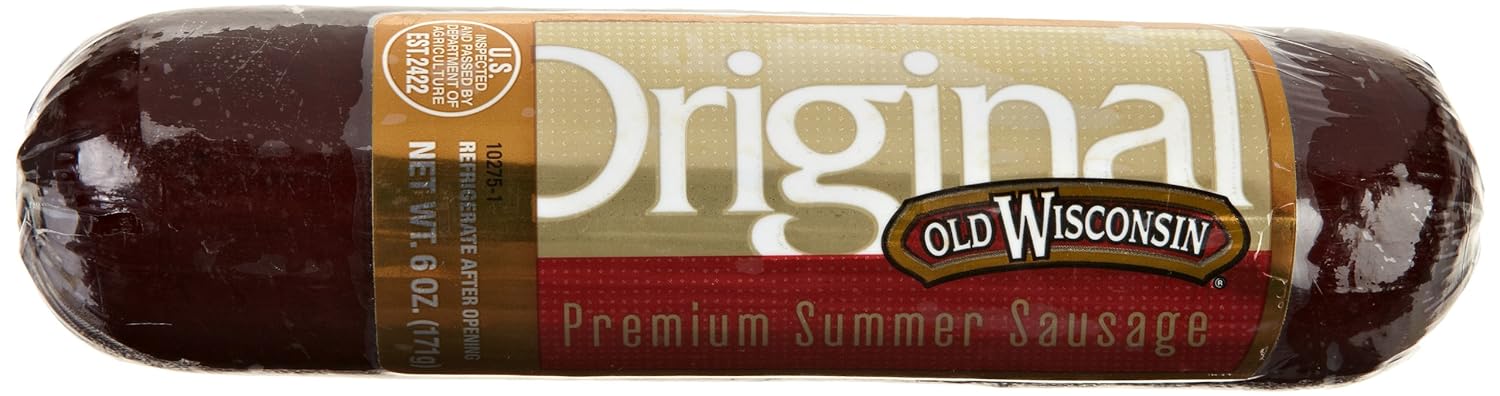 Old Wisconsin Summer Sausage, Original, 6-Ounce (Pack of 12): Amazon ...