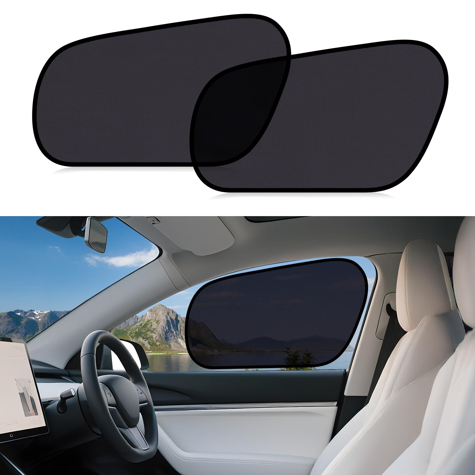 ZATOOTO Car Window Shades for Tesla Model Y - Car Sun Shade Semi ...