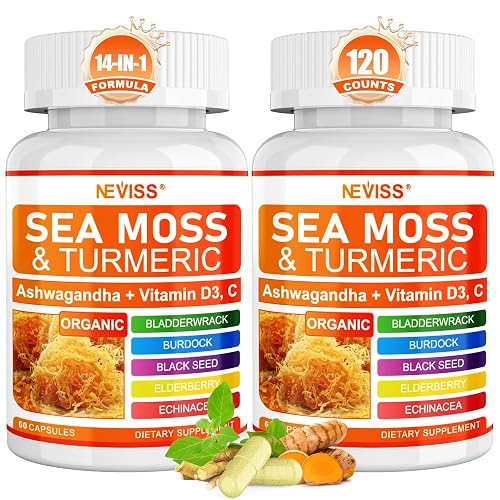 Sea Moss Capsules - Irish Sea Moss with Turmeric Plus Ashwagandha ...