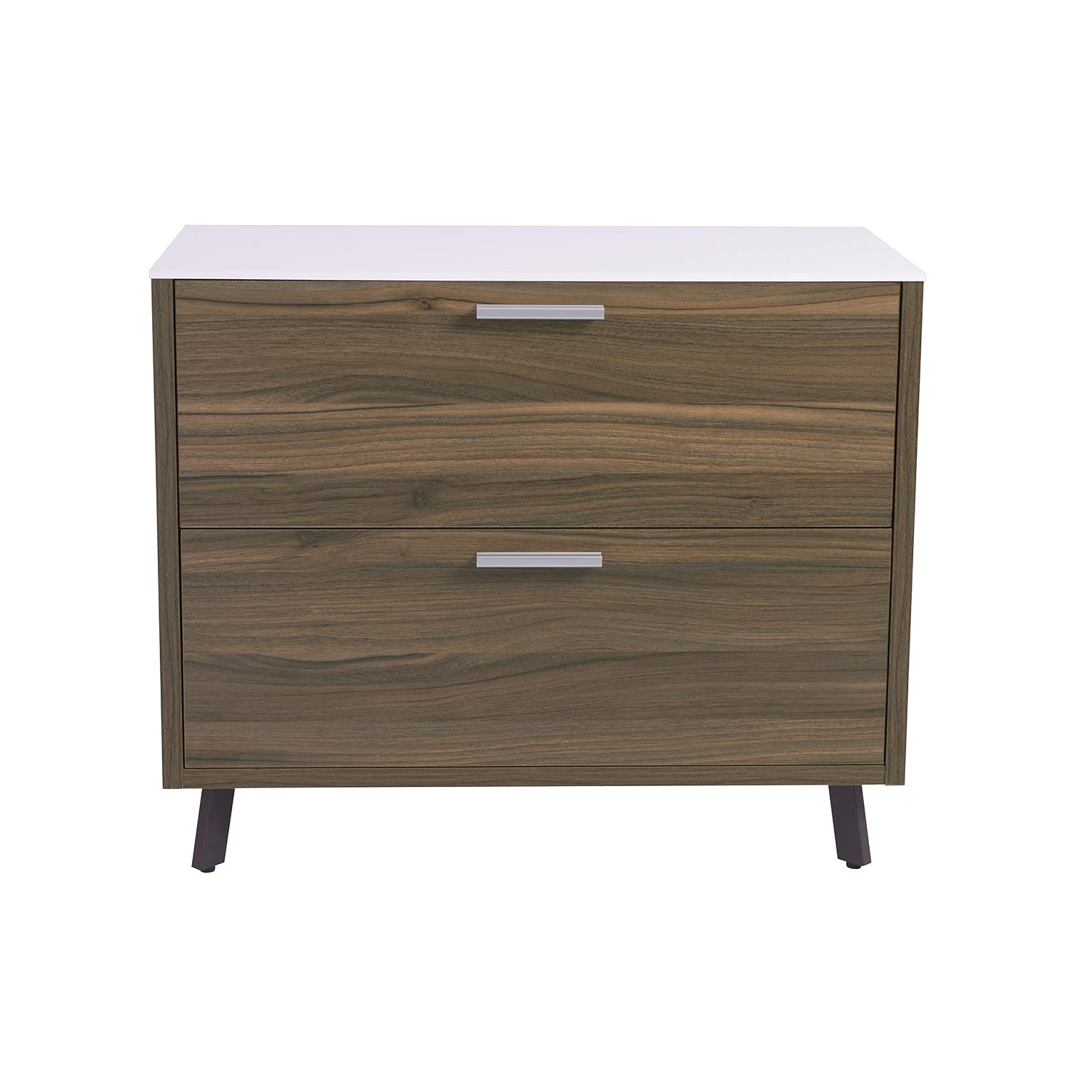 Amazon.com: 2-Drawer Walnut & White Lateral Filing Cabinet: Kitchen ...