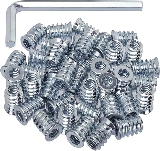 40 Pack Threaded Insert Nutsert, 1/4"-20 x 15mm Screw in Nut Threaded ...
