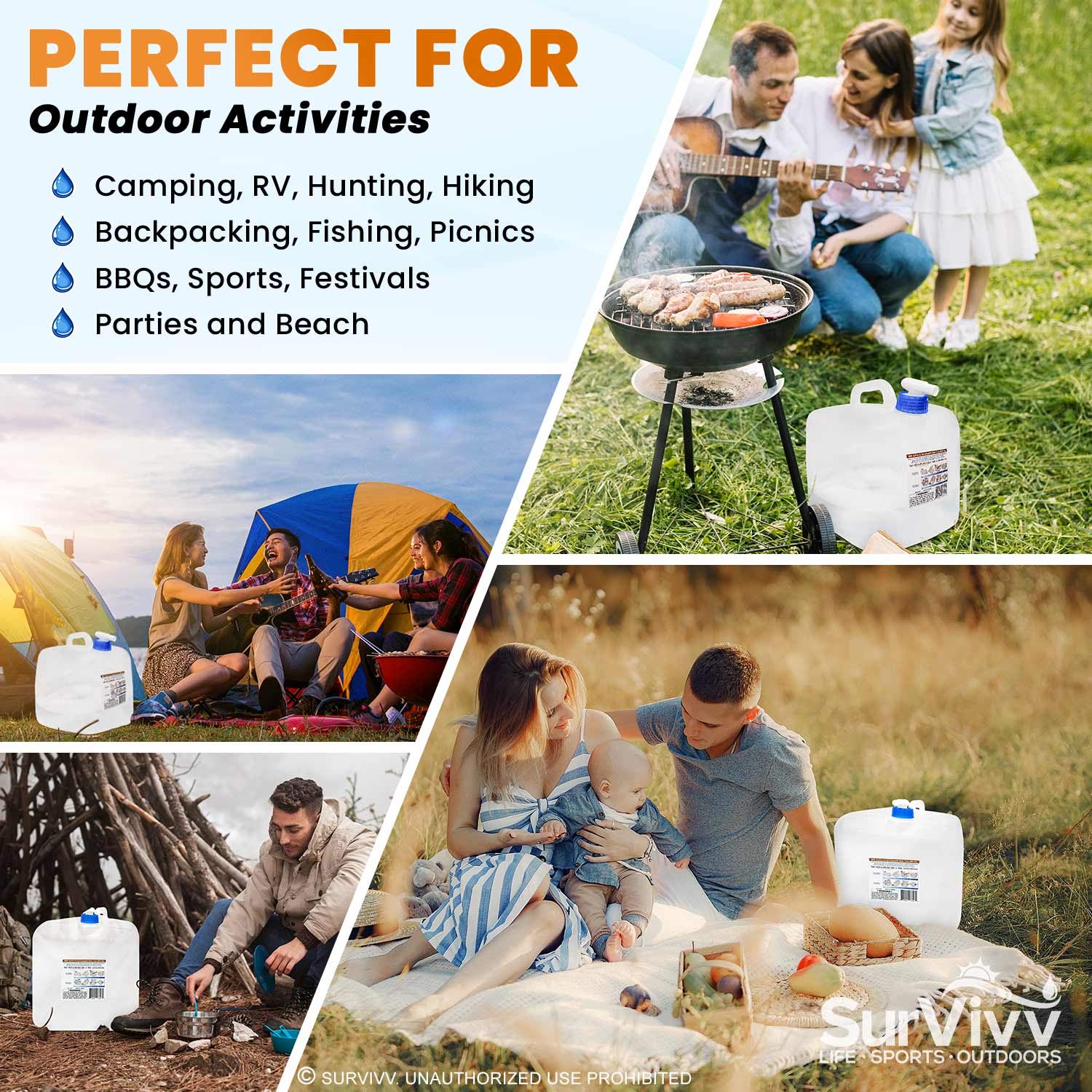 Mua SurVivv Collapsible Water Container with Spigot, BPA Free, Food ...
