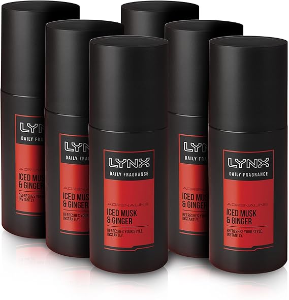 Lynx Adrenaline Iced Musk and Ginger Mens Fragrance, Masculine Body ...