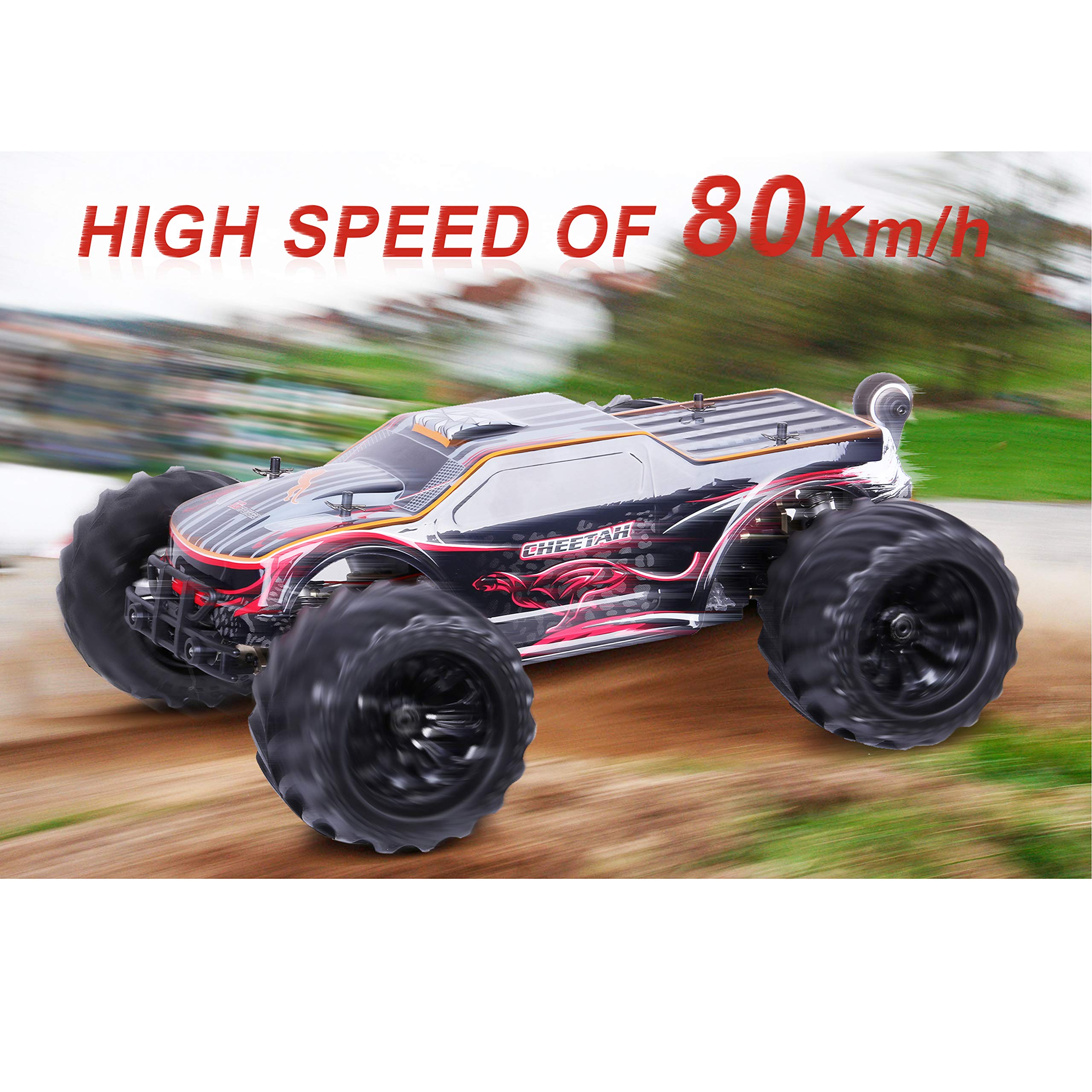 JLB Racing Cheetah 1:10 Scale RC Car Truck, 80+ KM/H High Speed RTR RC ...