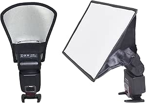 Amazon.com : Bestshoot Flash Diffuser Reflector and Softbox Kit, Two-Side Silver/White Universal ...