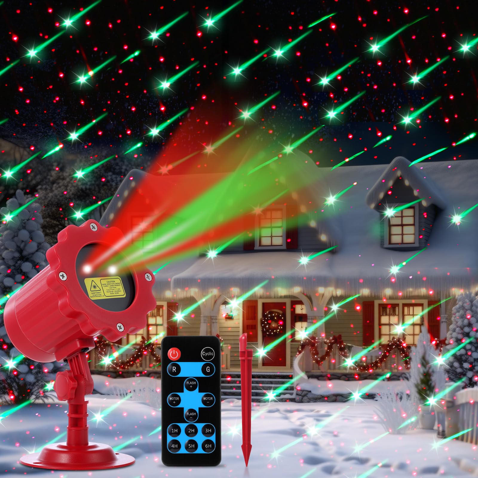 Treela Red Laser LED Light Projector Outdoor Star Projection Light LED ...