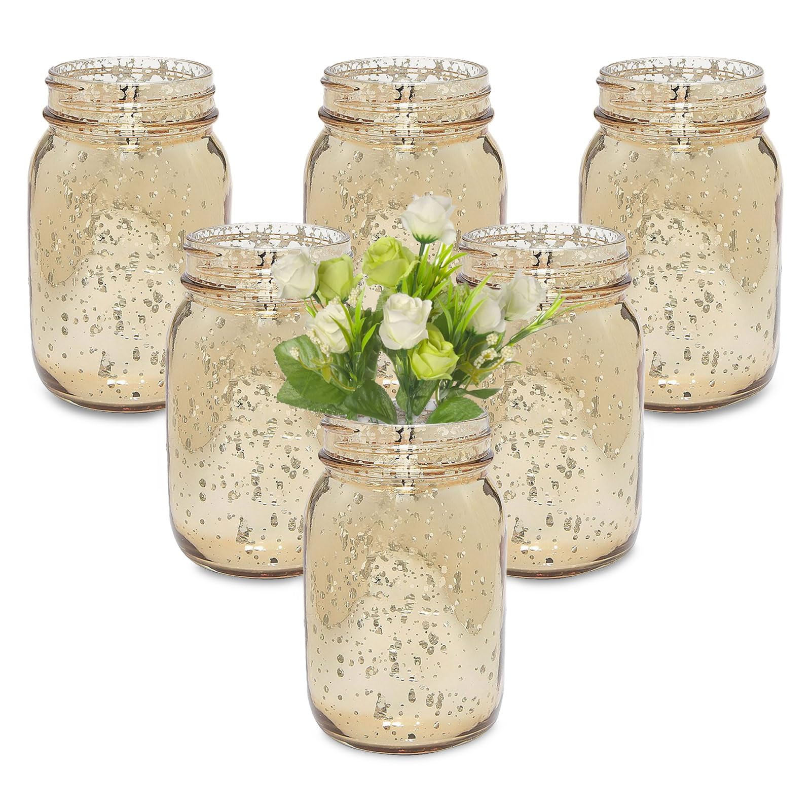 Fun Express Mason Jar - Enhance Your Home Decor with 12 Gold Painted ...