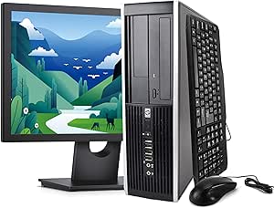 HP Elite Desktop Computer Package - Windows 10 Professional, Intel Quad Core i5 3.2GHz, 8GB RAM ...