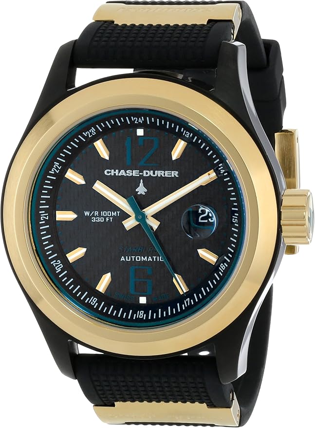 Amazon.com: Chase-Durer Men's 990.46BE-RUBBStarburst Automatic Black ...