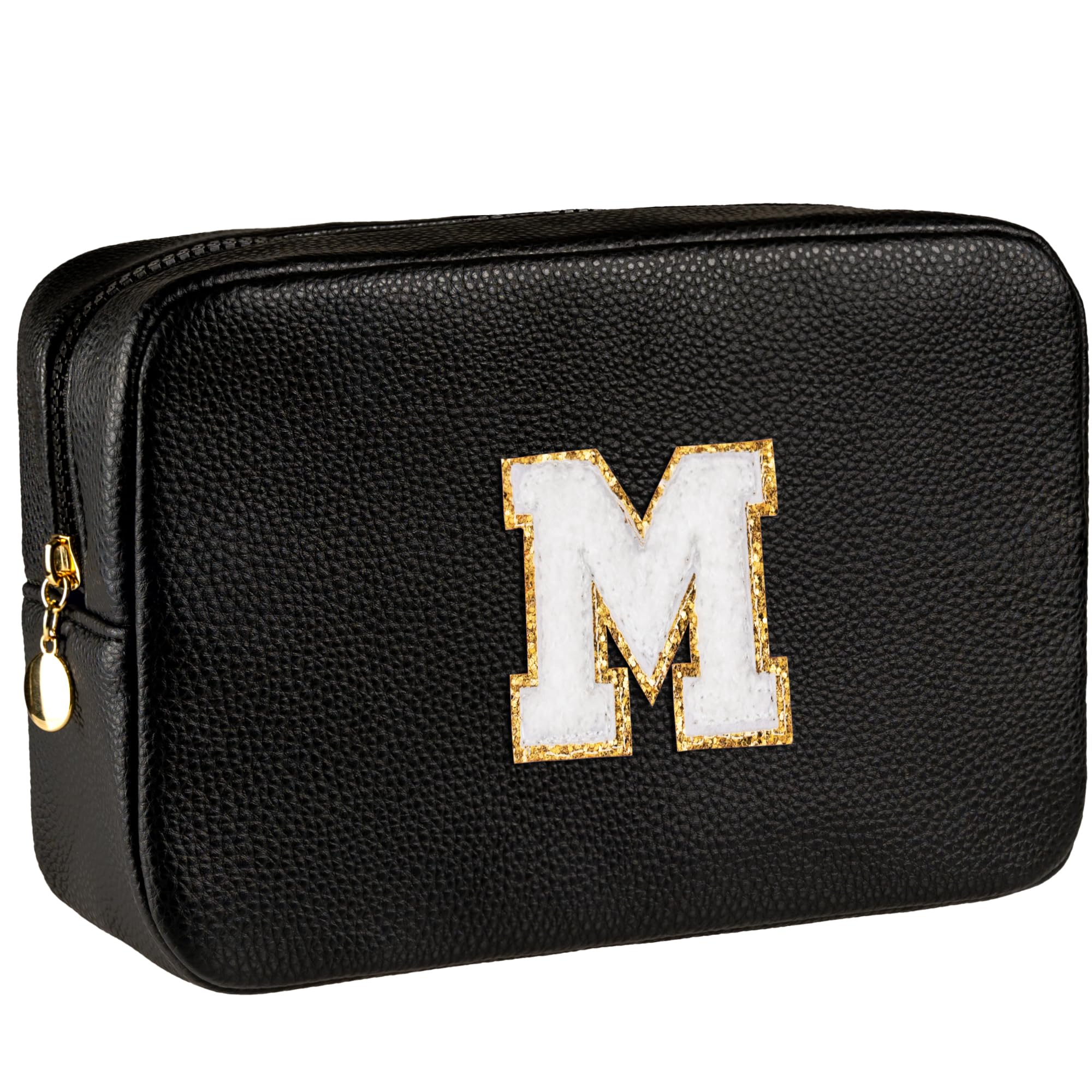 Elilier Initial Makeup Bags for Girl, Personalized Leather Cosmetic ...