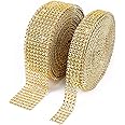 Amazon.com: BTSD-home Gold Rhinestone Ribbon 2 Roll Diamond Ribbon for ...