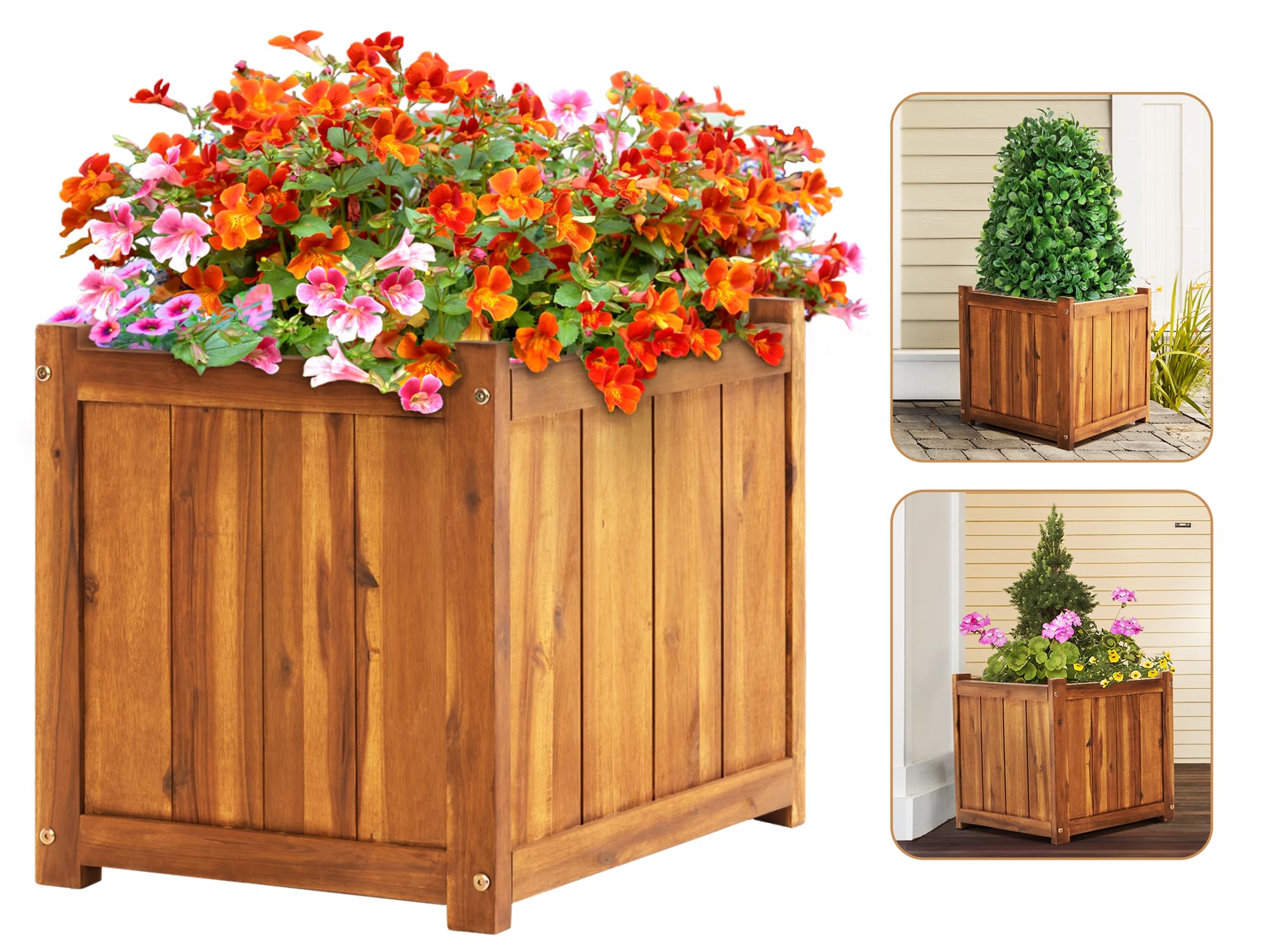 Mua Hardwood Outdoor Flower Box, Durable Acacia Wood Flower Boxes for ...
