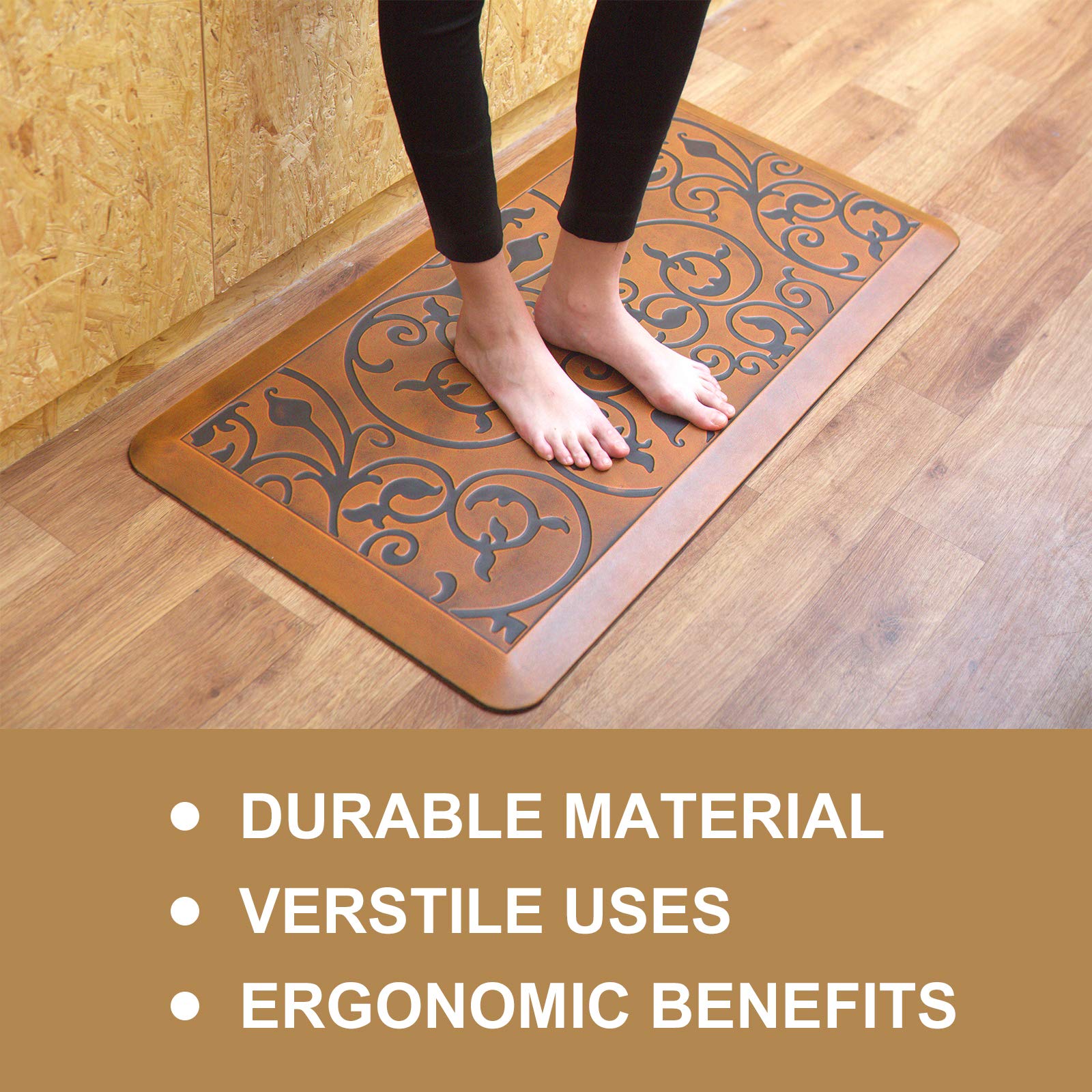 Amcomfy Kitchen Mat Anti Fatigue Comfort Floor Mats, Cushioned Non Slip ...
