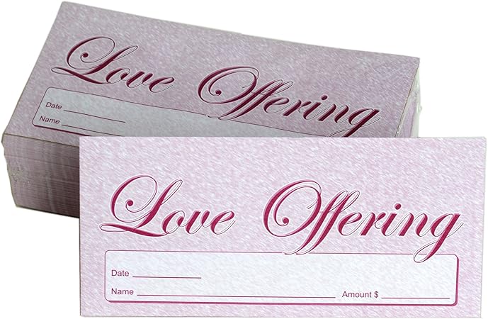 Amazon.com : Love Offering - Church Tithe/Donation Envelopes, Burgundy ...
