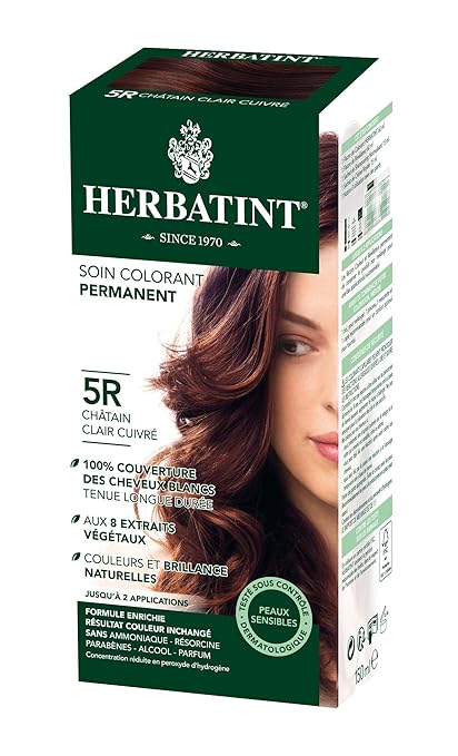 Herbatint 5R Light Copper Chestnut Permanent Herbal Hair Colour Gel ...